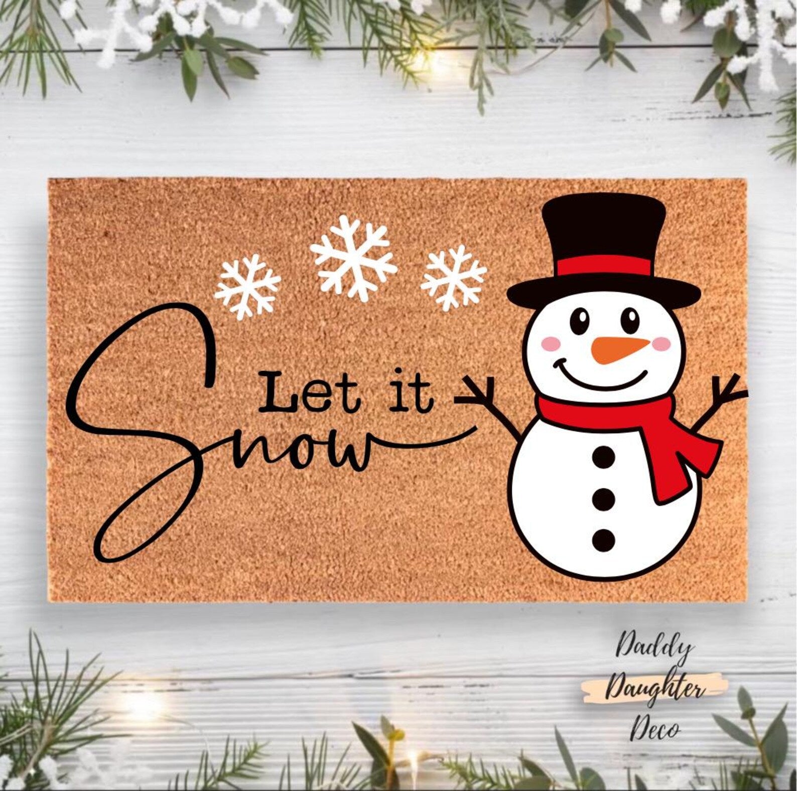 Let It Snow Snowman Doormat – DaddyDaughterDeco